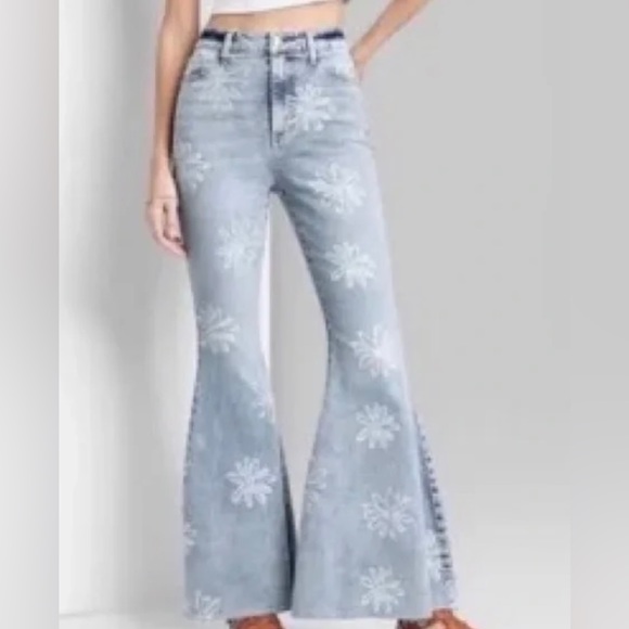 wild fable | Jeans | Nwts Wild Fable Highest Extreme Flare Flower Print ...